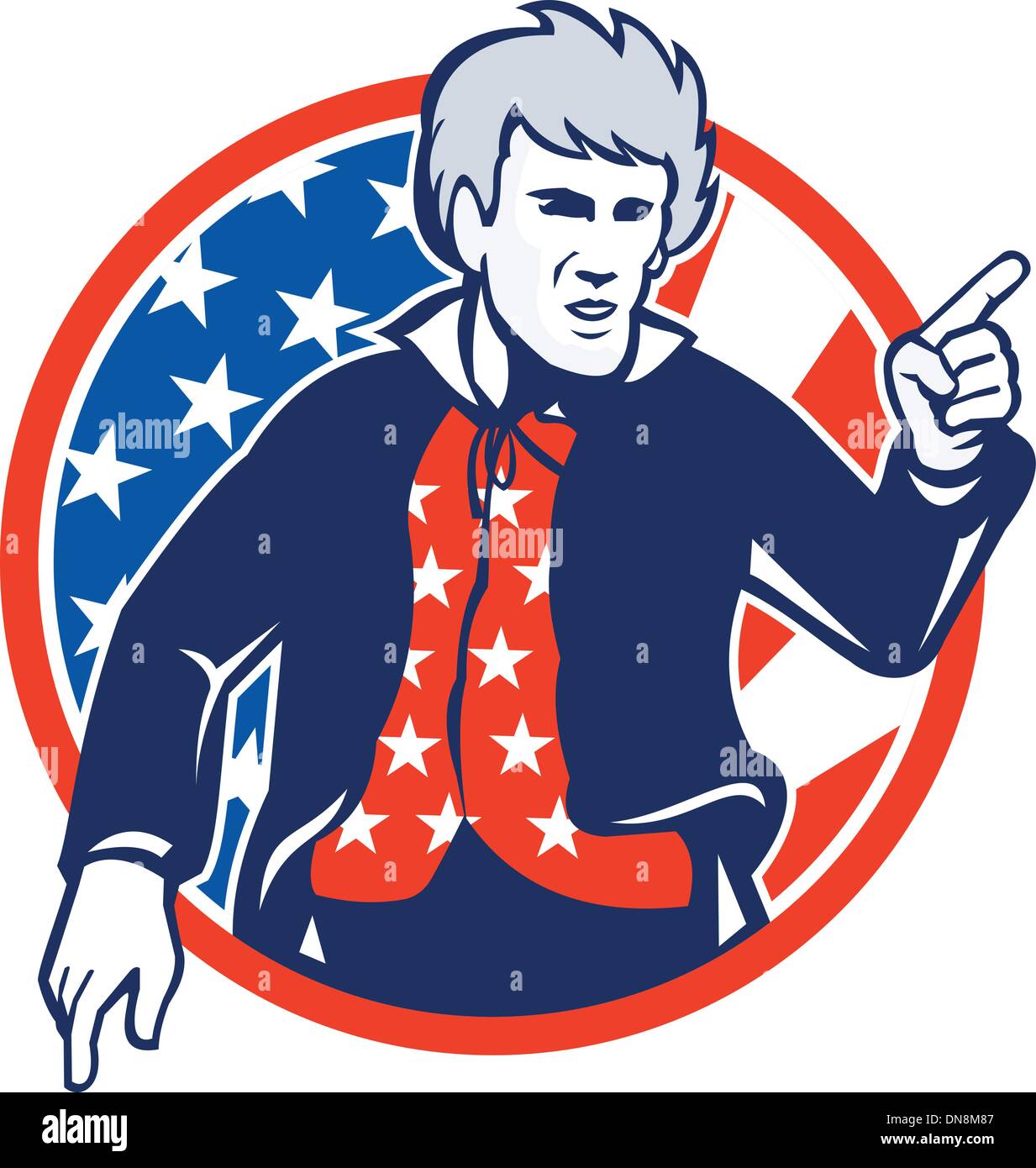 Uncle Sam American Pointing Finger Flag Retro Stock Vector Image & Art ...