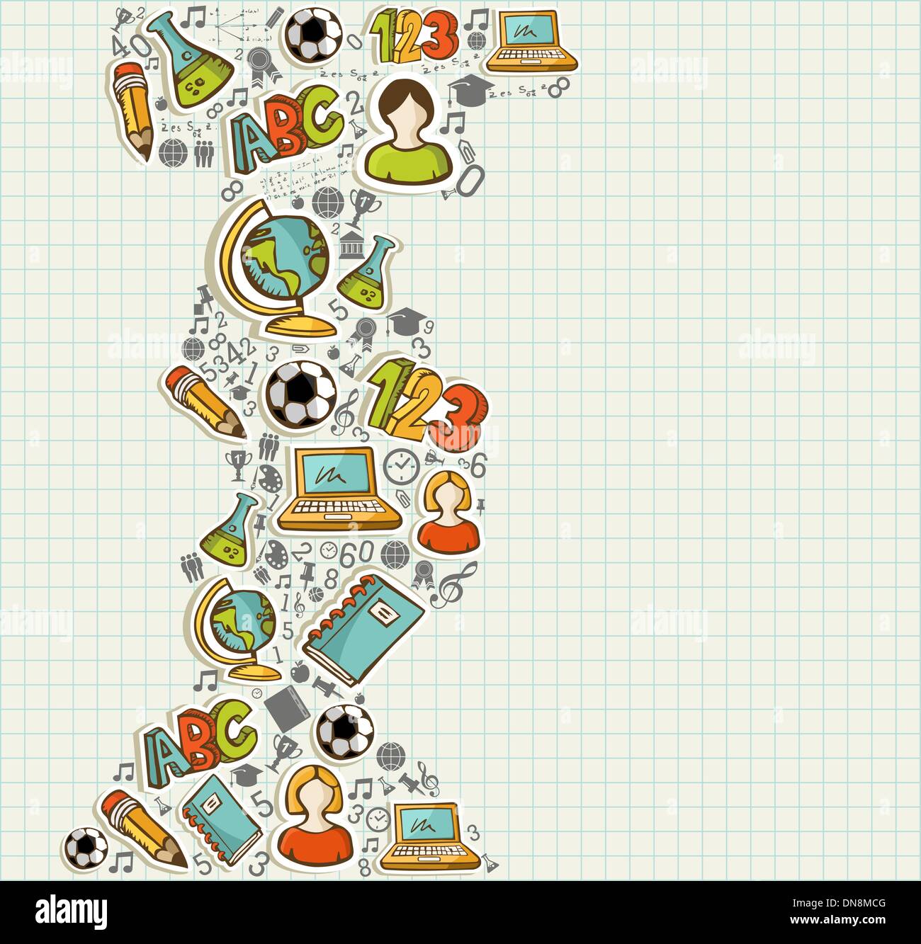 Back to School education cartoon icons Stock Vector Image & Art - Alamy