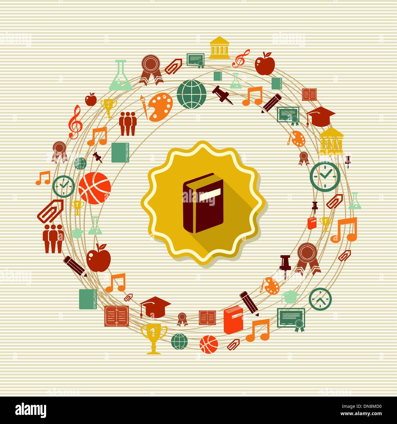 Back school network flat icons hi-res stock photography and images - Alamy