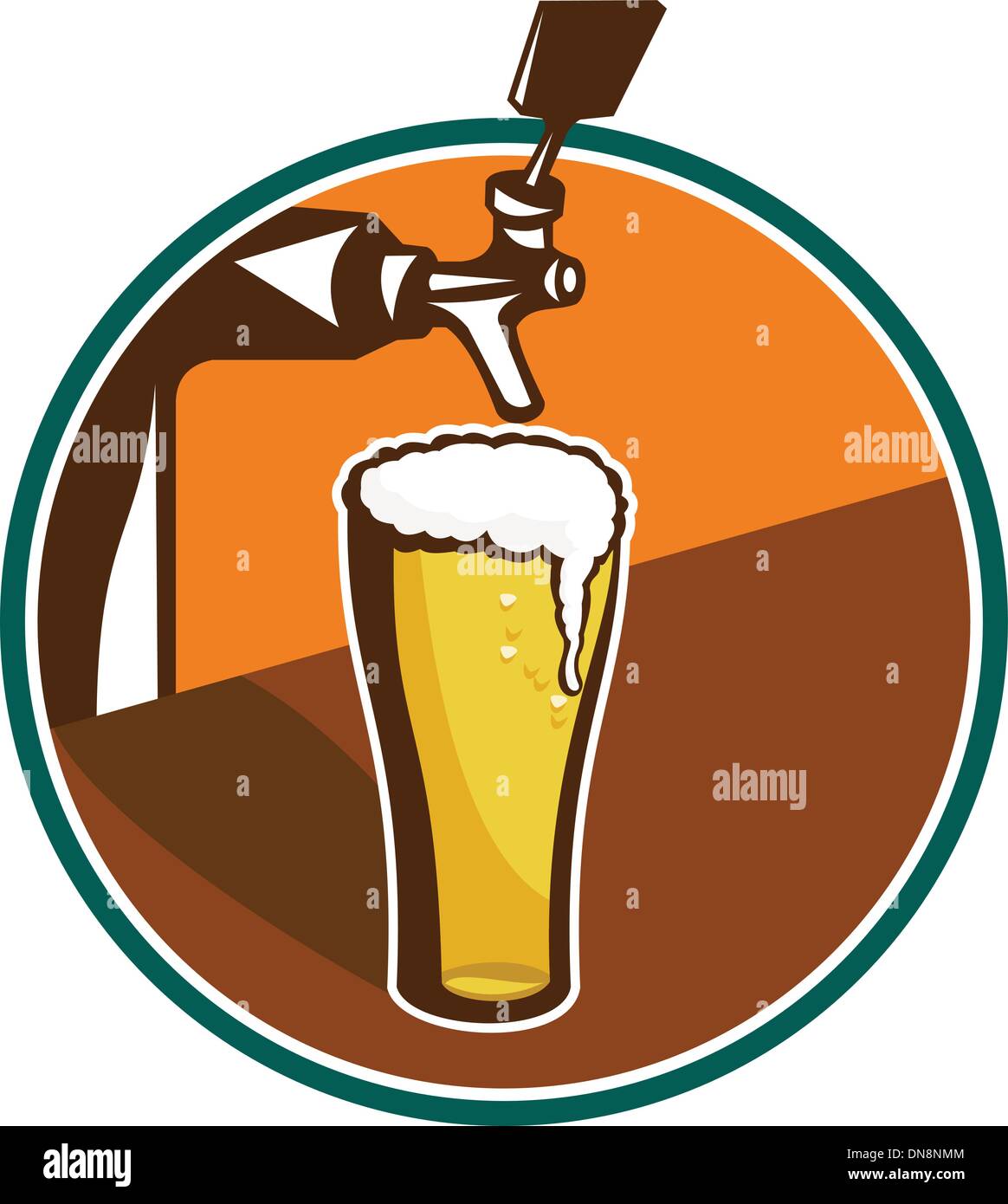 Beer Pint Glass Tap Retro Stock Vector Image & Art - Alamy