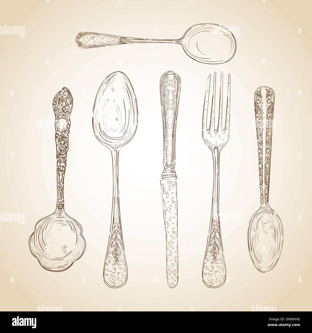 Transparent spoon fork cutlery Stock Vector Images - Alamy