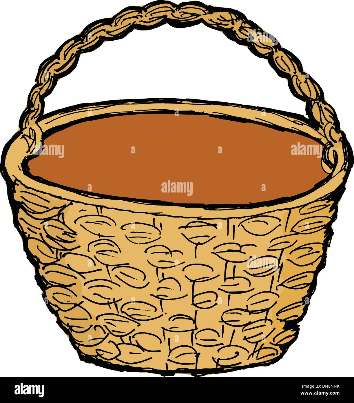Empty wicker basket Stock Vector Images - Alamy