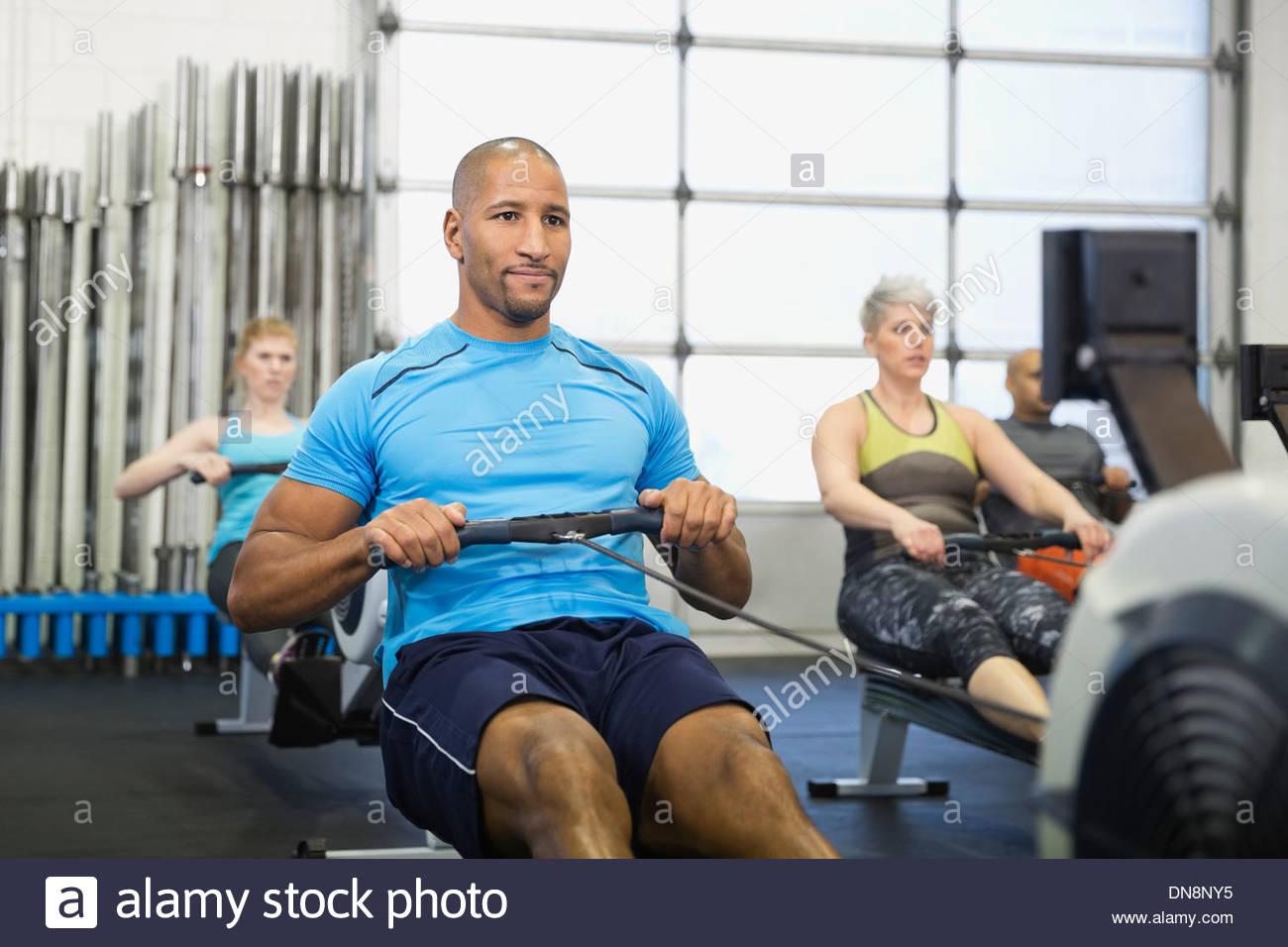 Gym rowing machine hi-res stock photography and images - Alamy