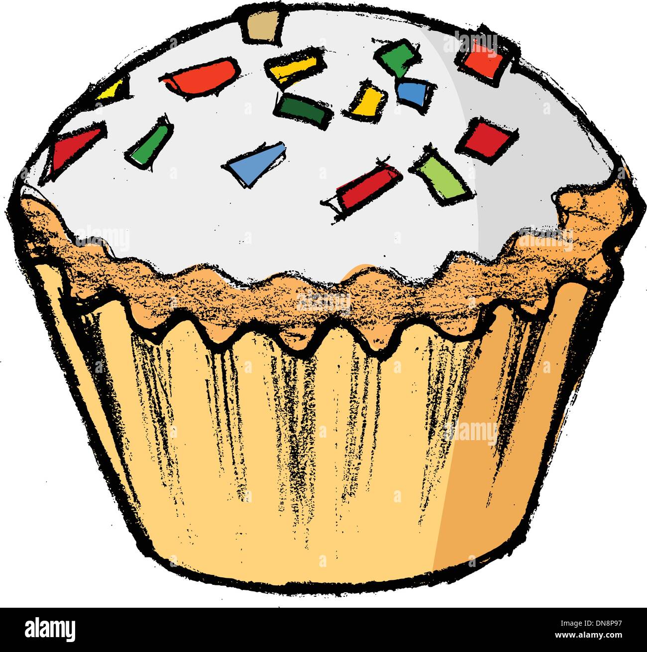 Vanilla cream cupcake Stock Vector Images - Alamy