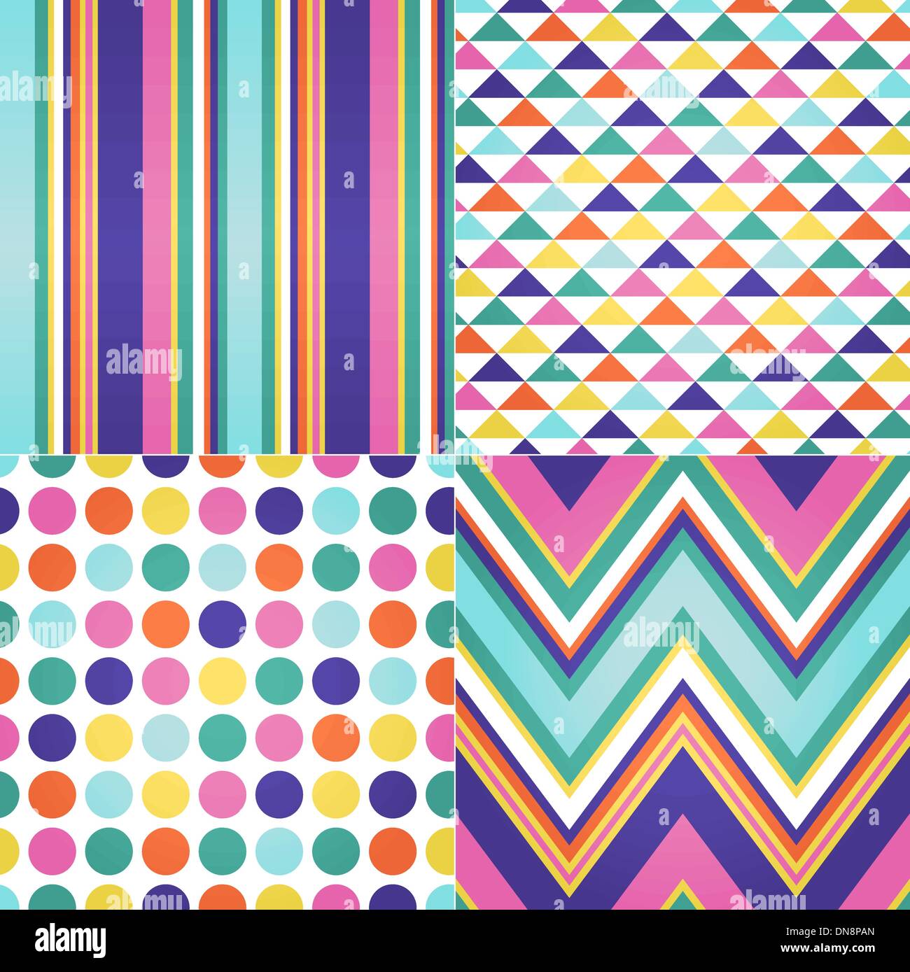 seamless stripes, zig zag and polka dots background Stock Vector Image ...