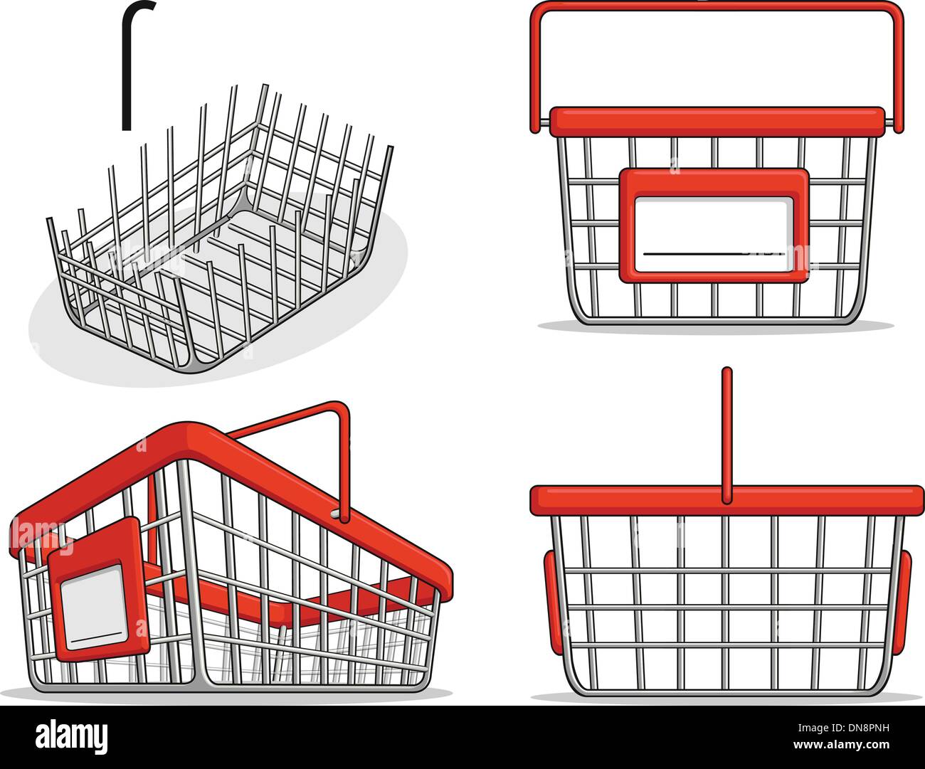 Shopping Basket from Several Positions Stock Vector Image & Art - Alamy