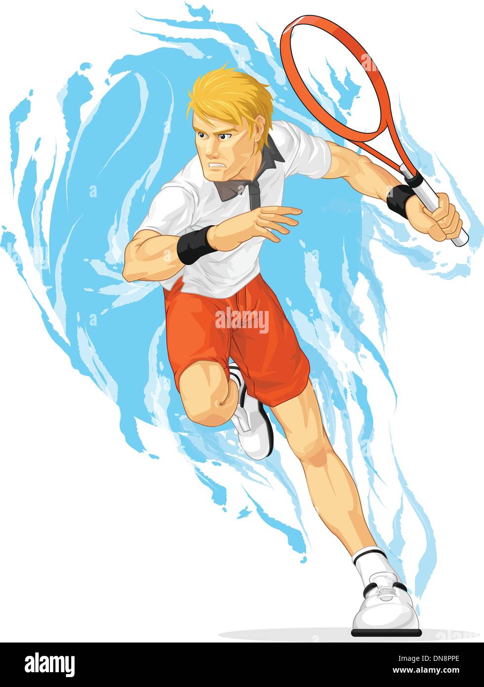 Ready to serve tennis Stock Vector Images - Alamy