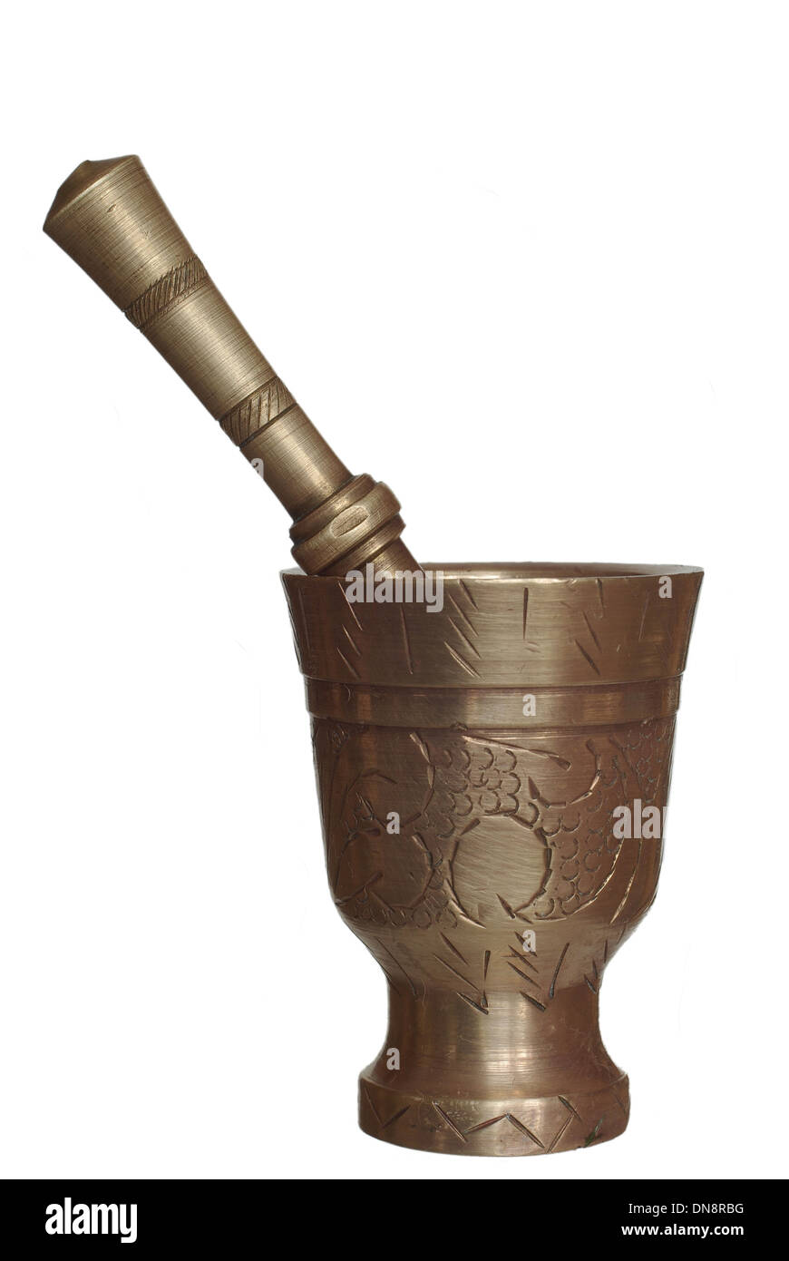 metal mortar on a white background Stock Photo - Alamy