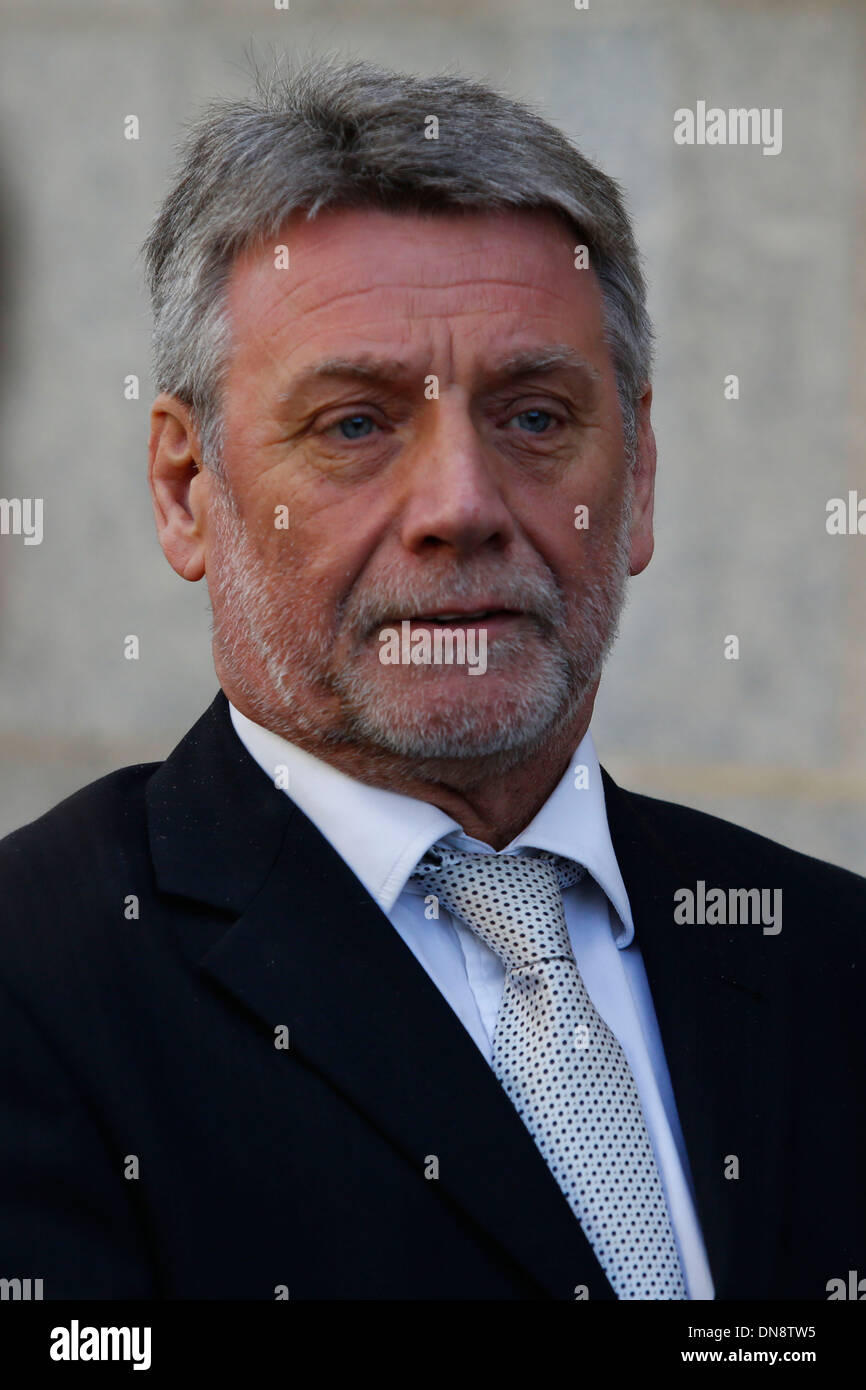Former newspaper editor Neil John Wallis waits outside the Old Bailey ...