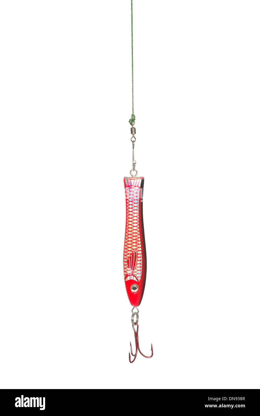metal angling bait on white background Stock Photo - Alamy