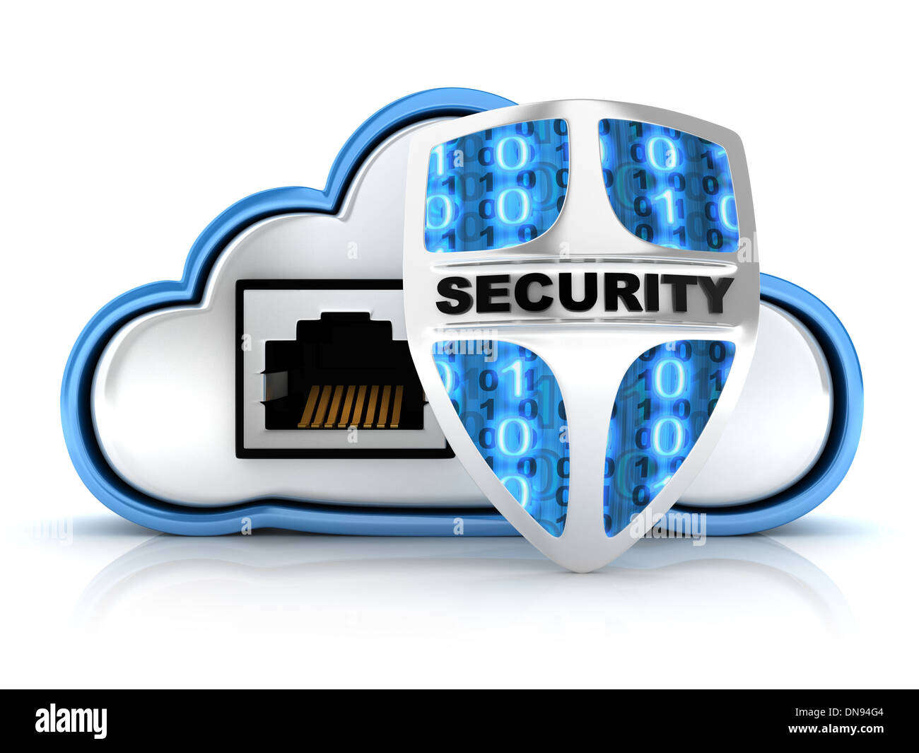 Blue Cloud security (done in 3d Stock Photo - Alamy