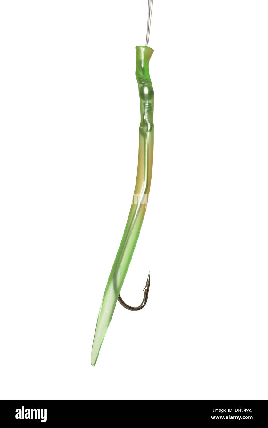 green artificial bait on a white background Stock Photo - Alamy