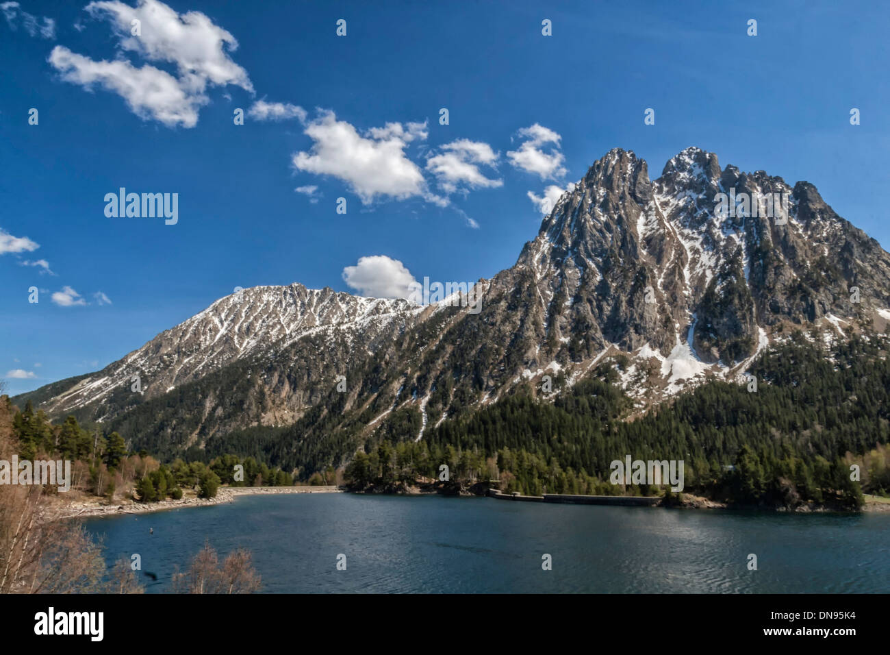 "Els encantats" ,and Sant Maurici Lake at Aigüestortes Narural parc ...