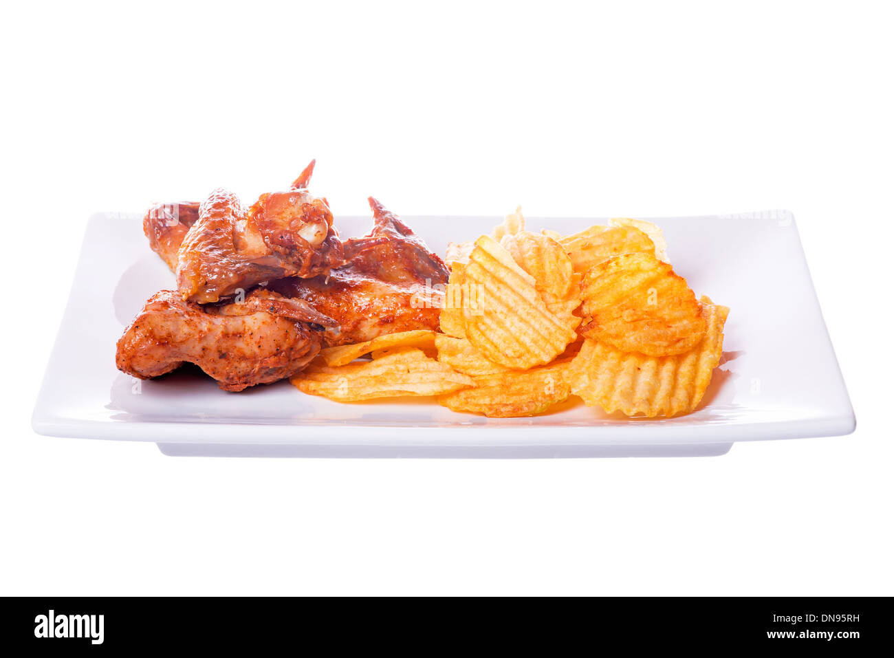 Chicken chips plate hi-res stock photography and images - Alamy