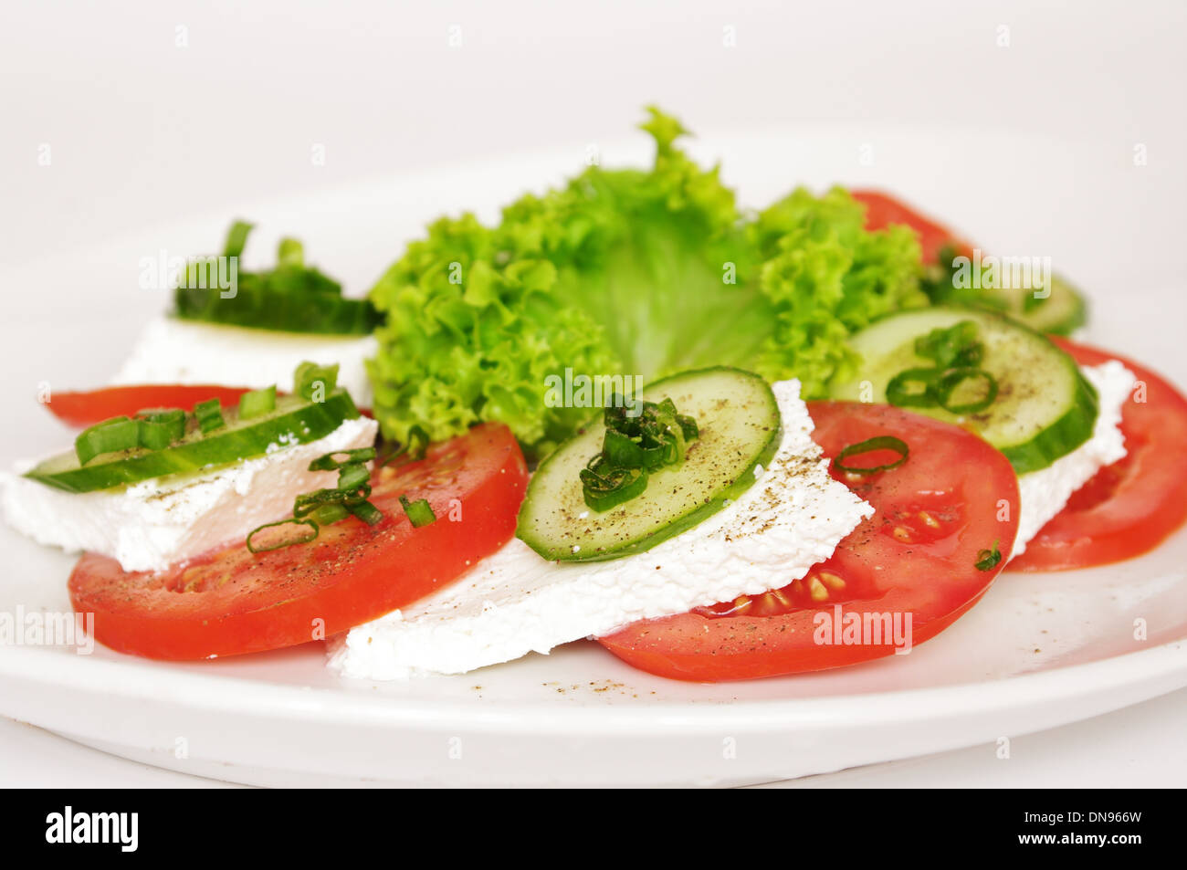 cottage cheese with vegetable Stock Photo - Alamy