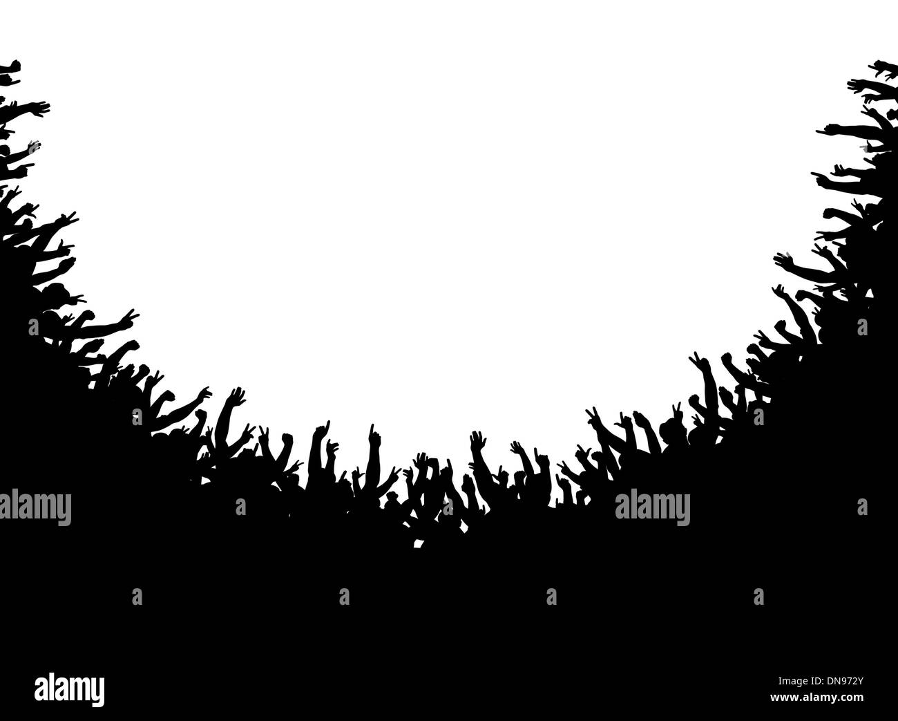 Editable vector crowd silhouette copy hi-res stock photography and ...