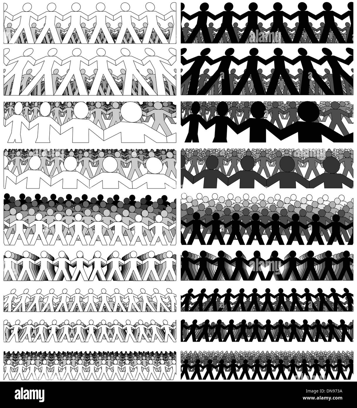 Crowds troops Black and White Stock Photos & Images - Alamy