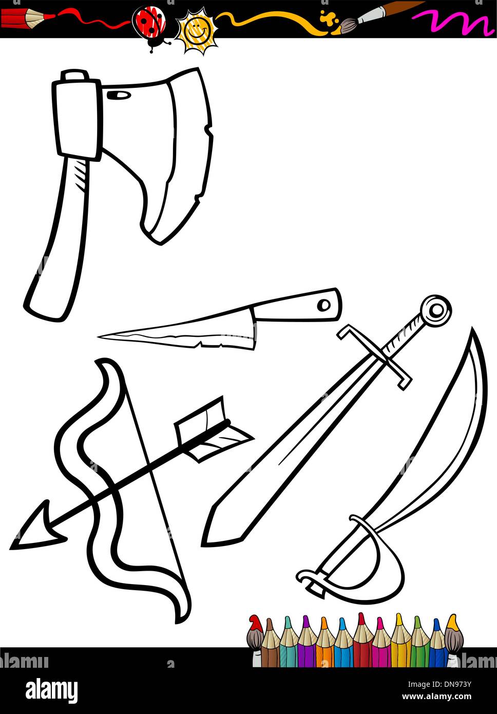 Coloring book page old Stock Vector Images - Alamy