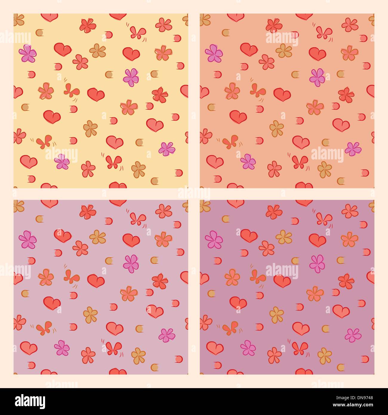 Card flowers seamless pattern Stock Vector Images - Alamy