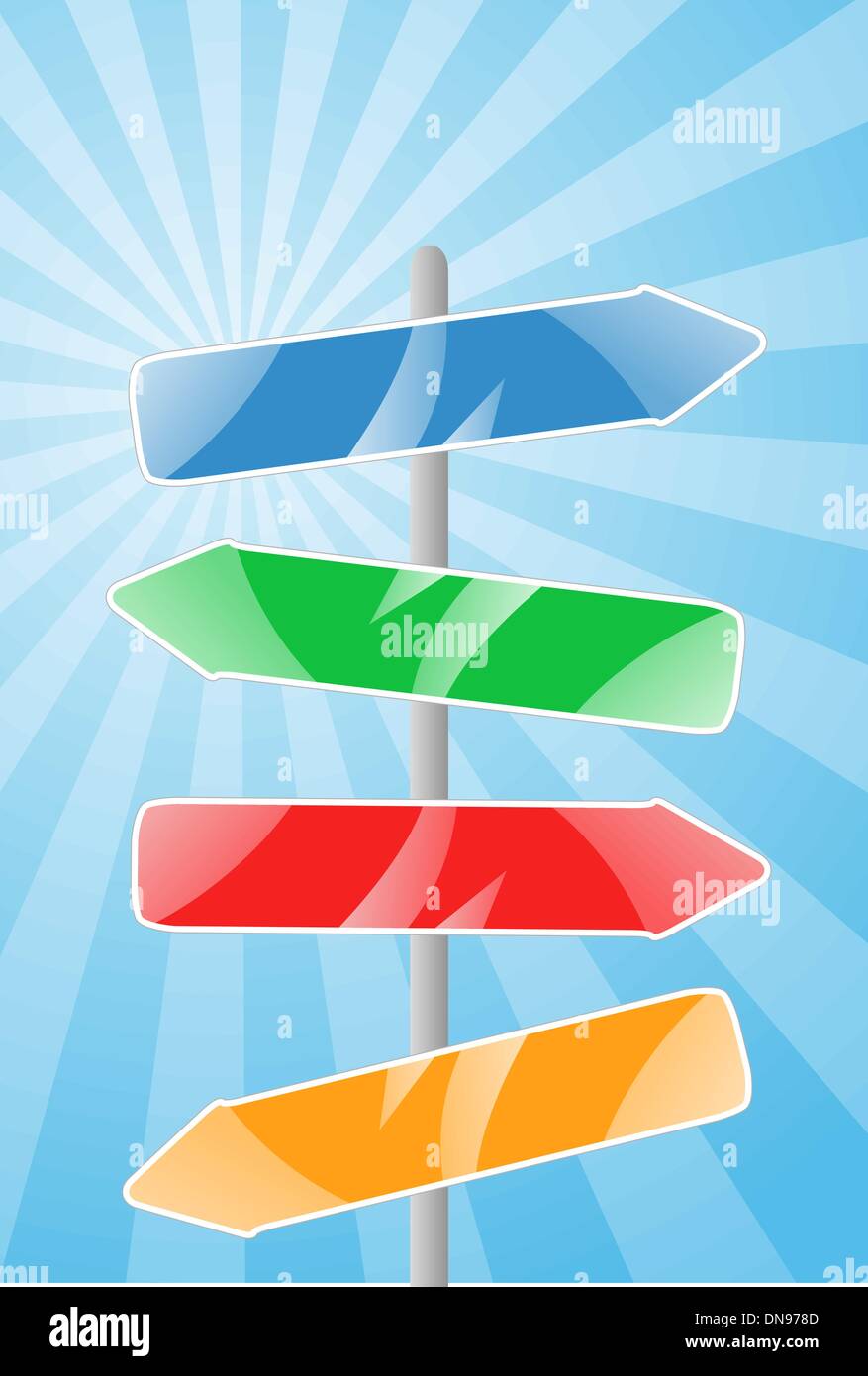 Road signs pointing to right Stock Vector Images - Alamy