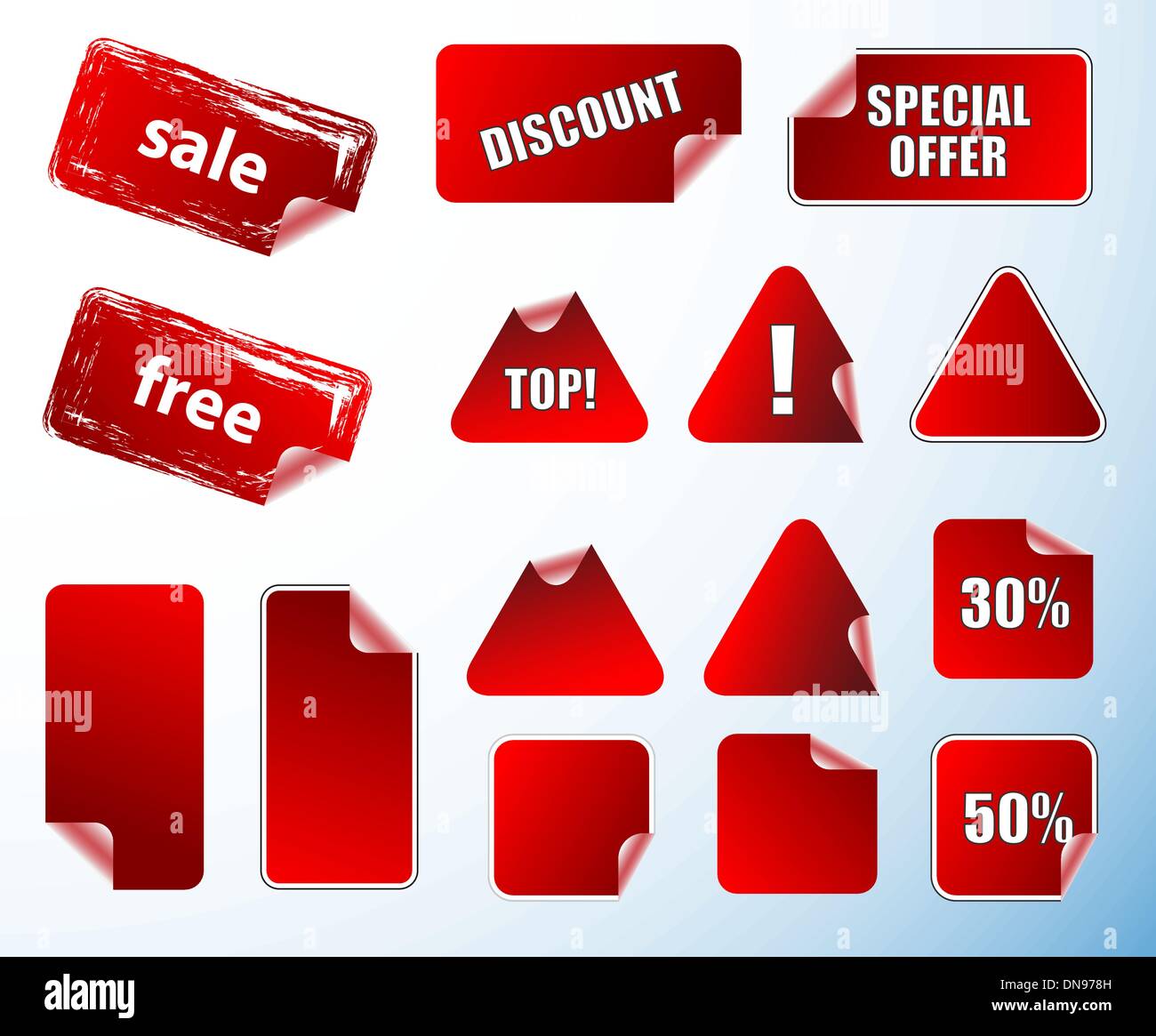 Collection of promotion vector labels. Different shapes, easy to Stock ...