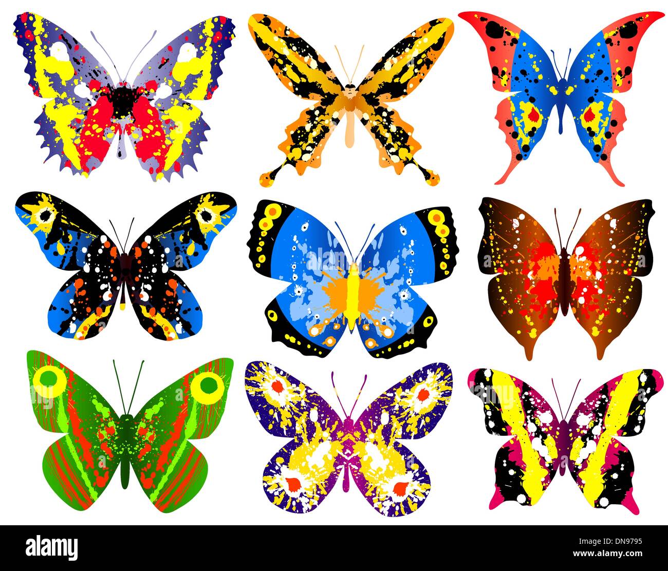 Variety colorful butterfly Stock Vector Images - Alamy