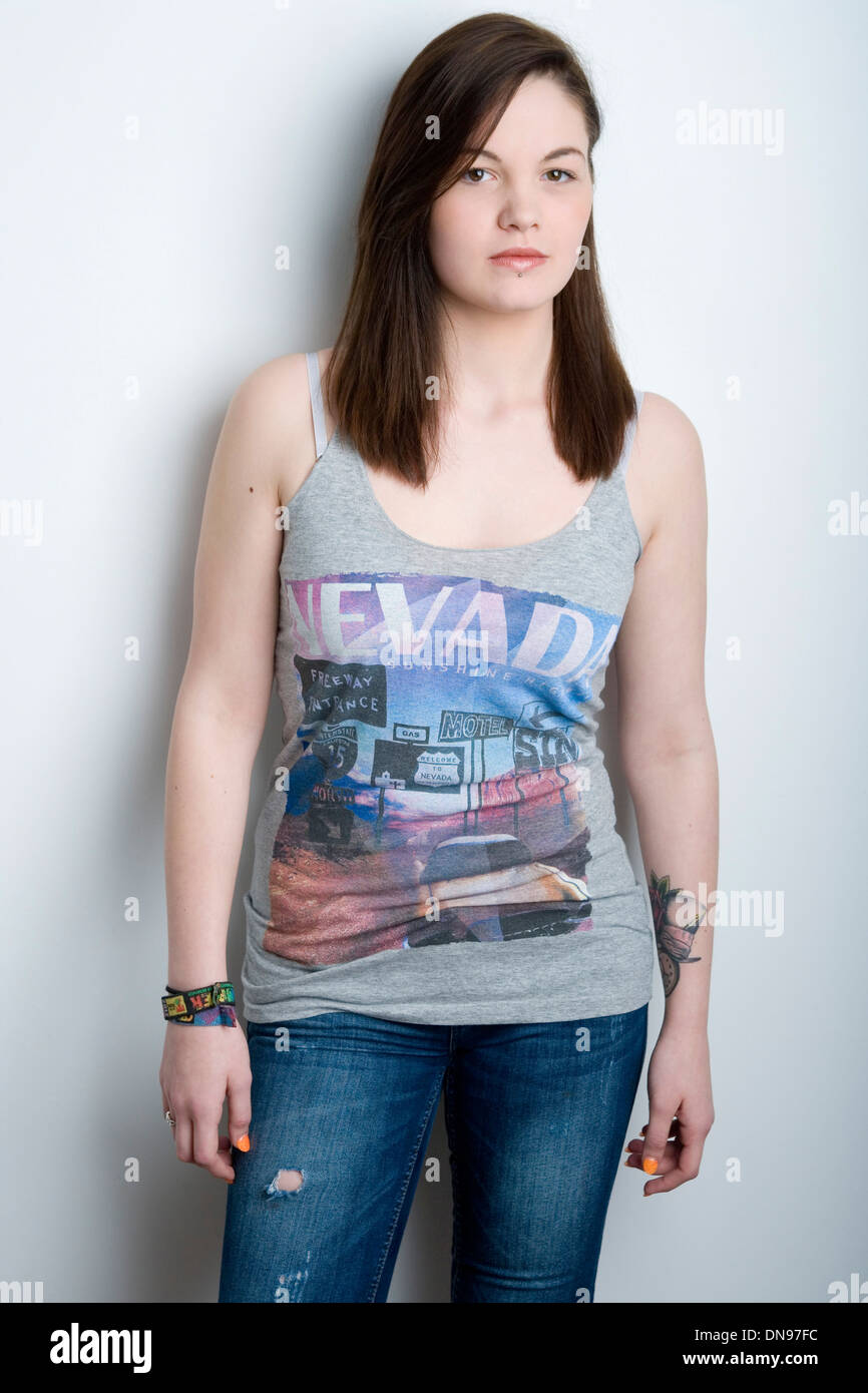 Portrait of alternative looking teenage girl Stock Photo - Alamy