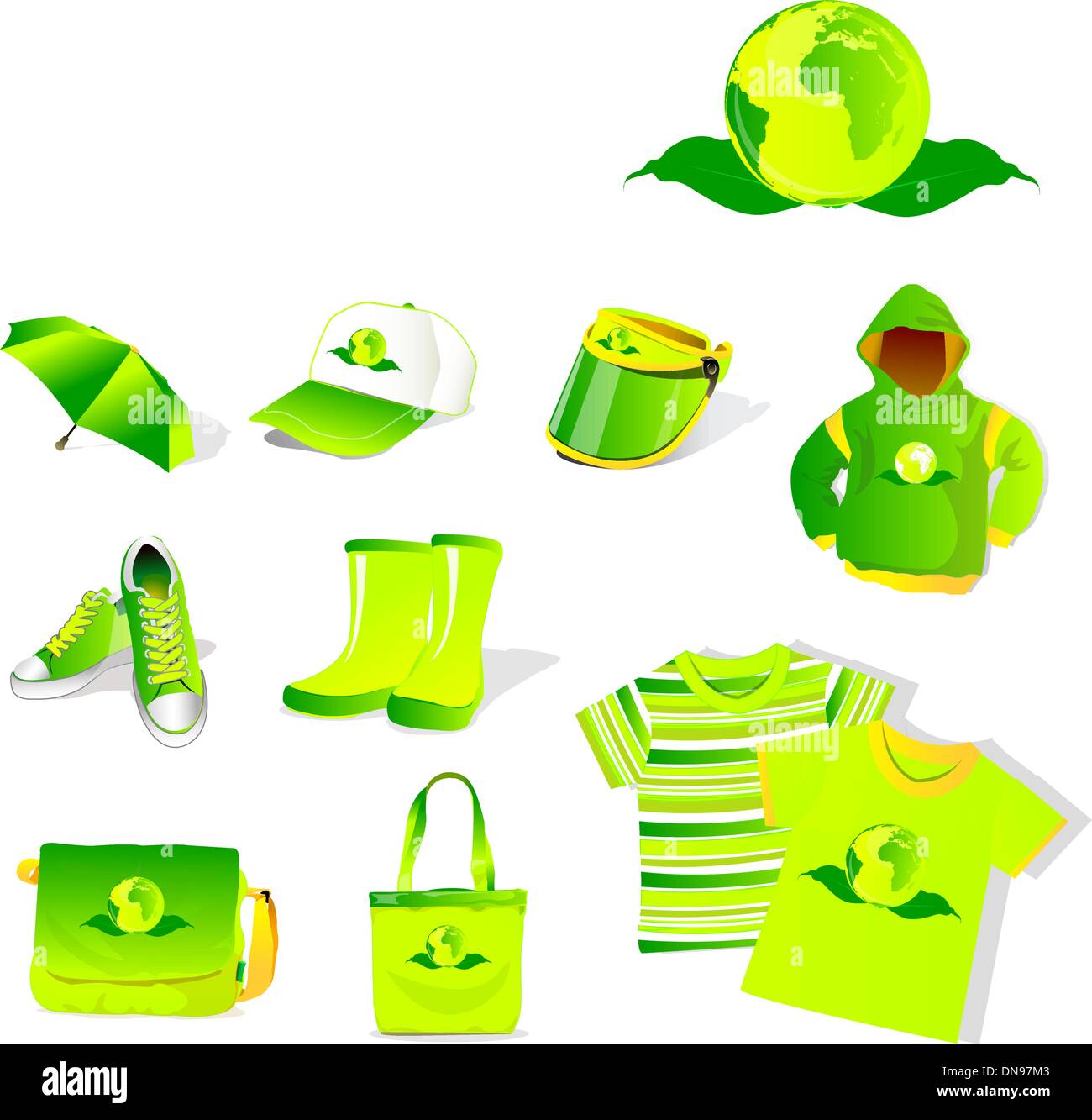 green fashion set Stock Vector Image & Art - Alamy