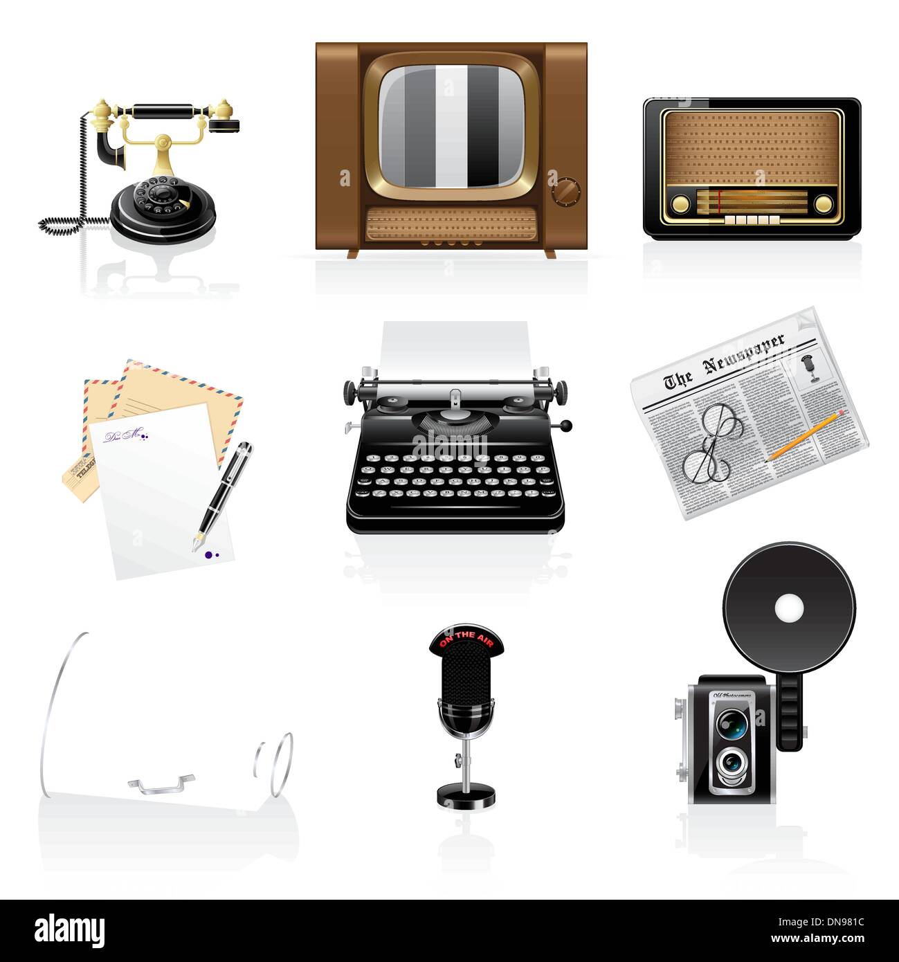 Retro communication Stock Vector Images - Alamy