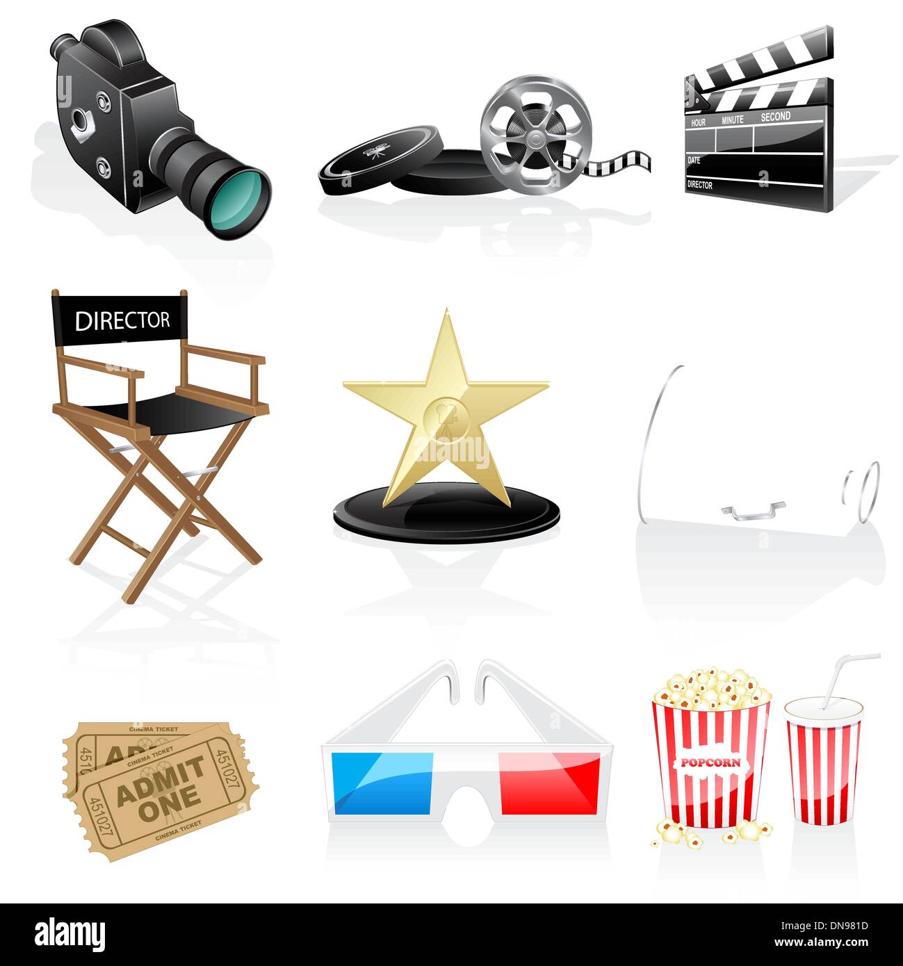 Cinema popcorn on white Stock Vector Images - Alamy