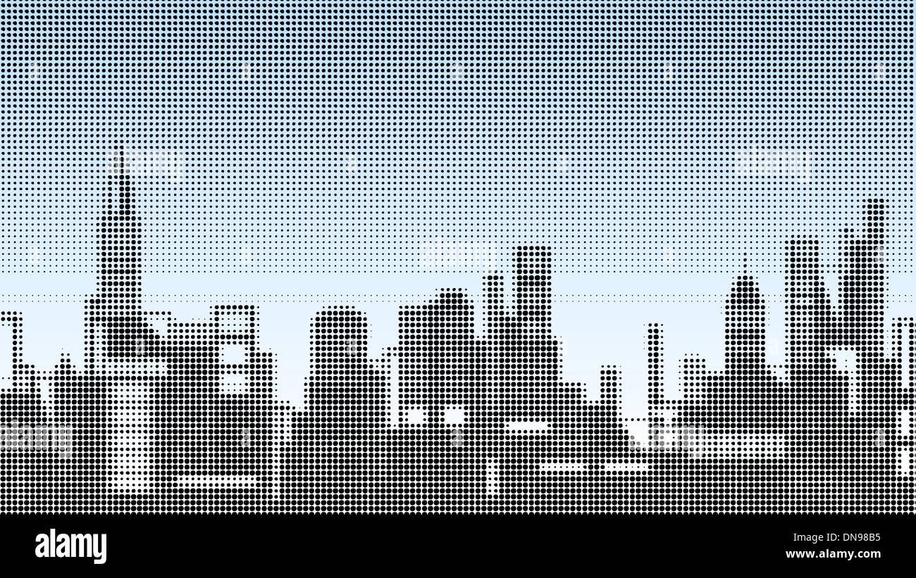 Halftone city hi-res stock photography and images - Alamy