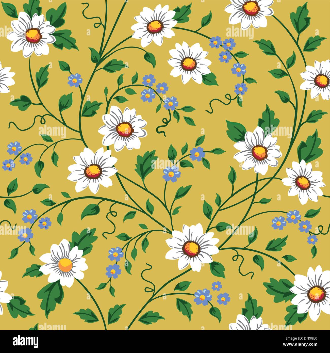 Seamless pattern daisy flowers hi-res stock photography and images - Alamy