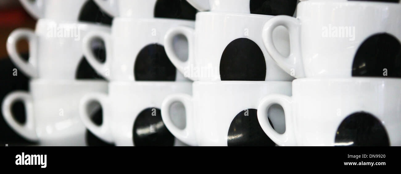 Cup of coffee pile Stock Photo - Alamy