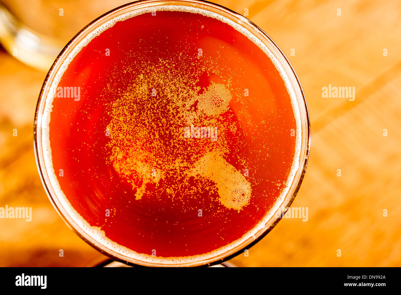 Pints of ale and beer in glasses on a table, UK Stock Photo - Alamy