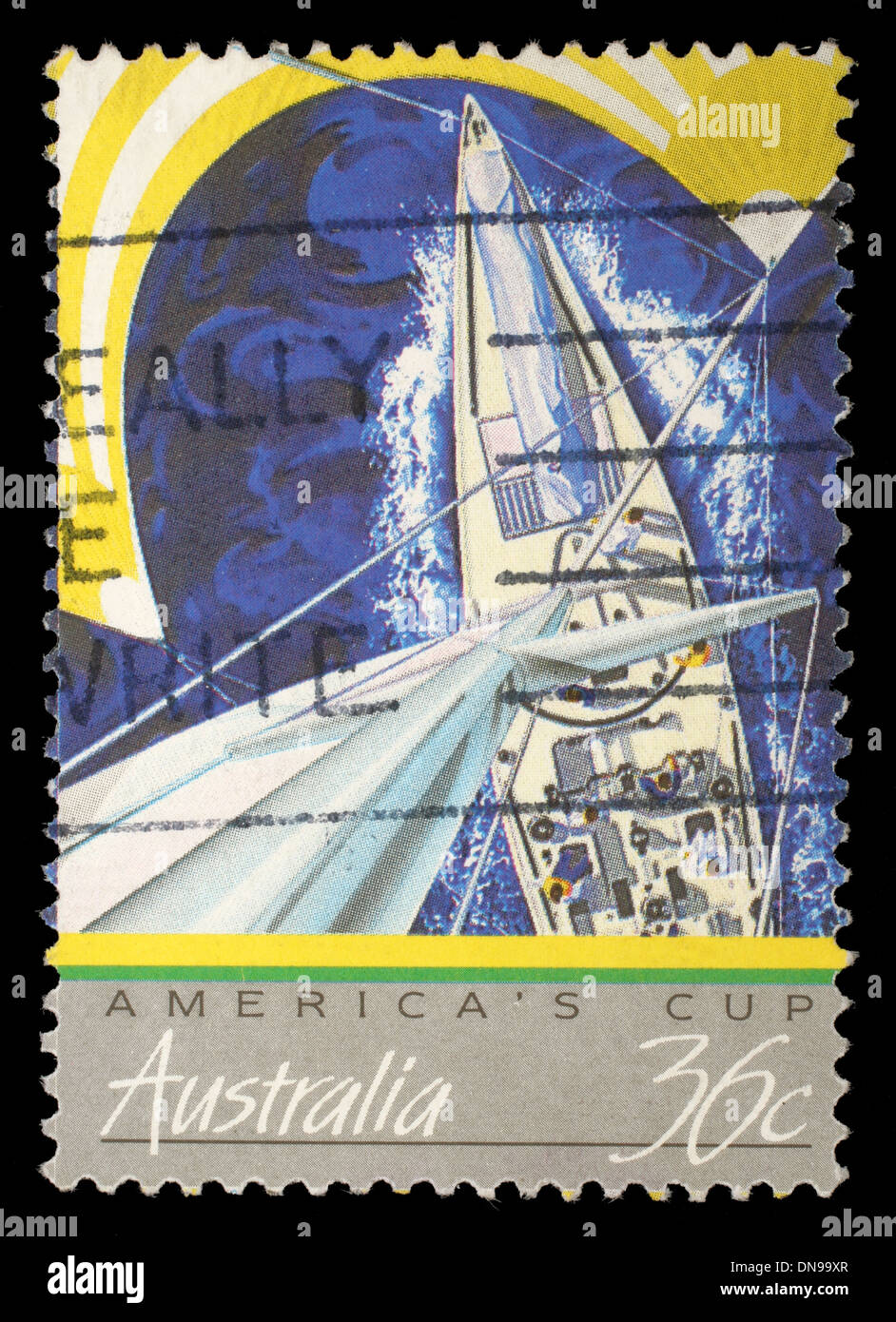 AUSTRALIA - CIRCA 1987: a stamp printed in the Australia shows View of ...