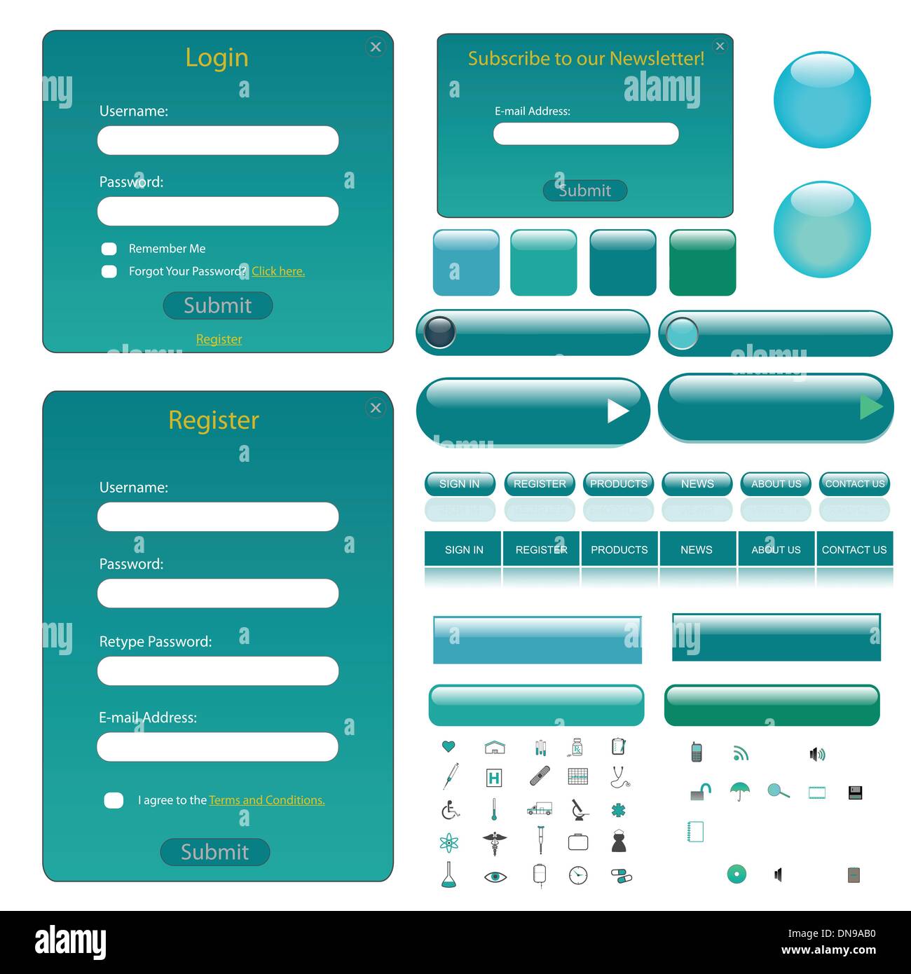 Web template blank bars Stock Vector Images - Alamy