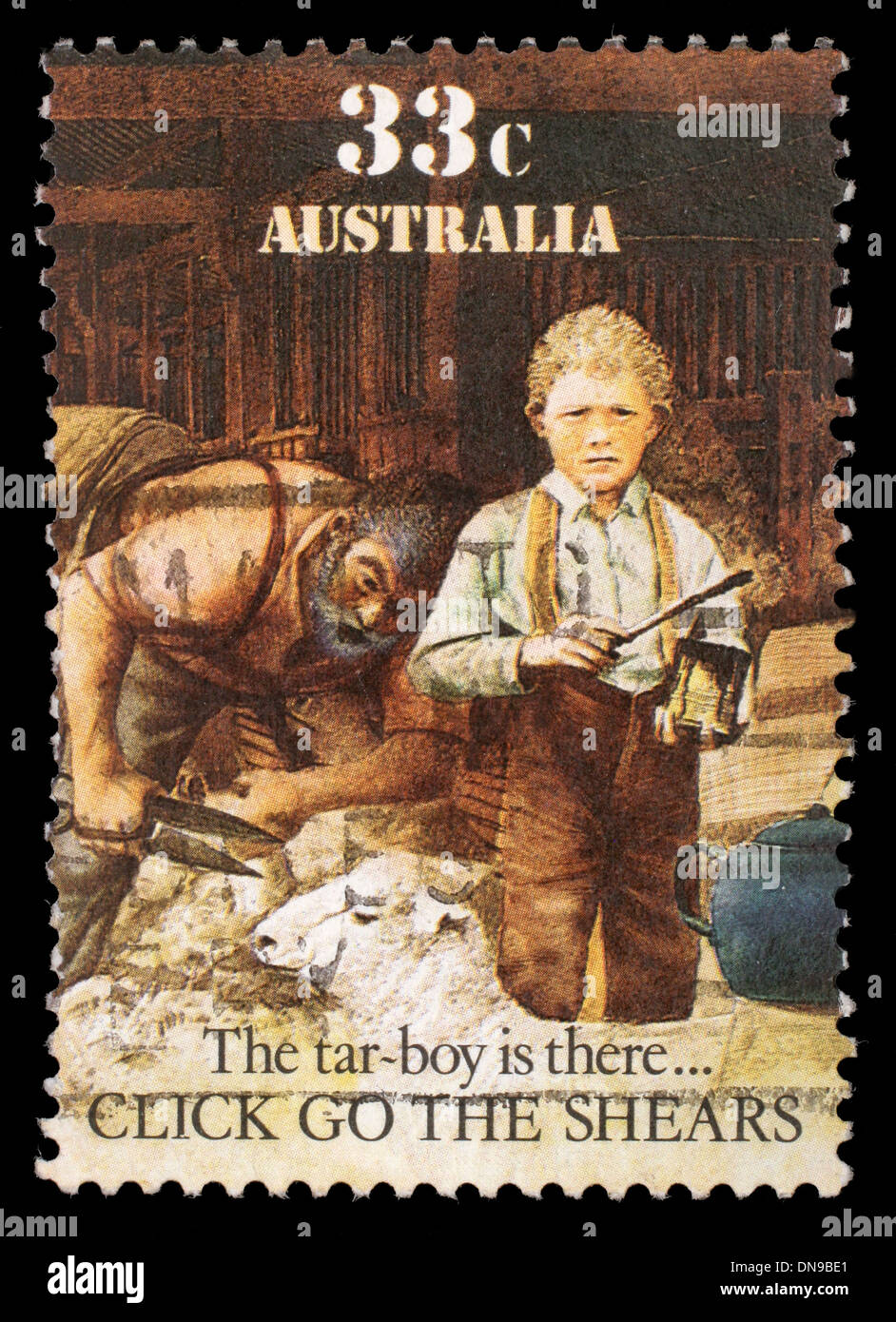 AUSTRALIA - CIRCA 1986: A stamp printed in Australia shows sheep ...
