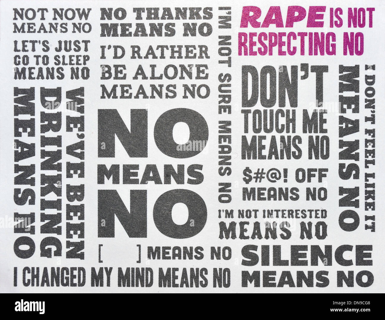 Anti-rape and anti-sexual assault messages Stock Photo - Alamy