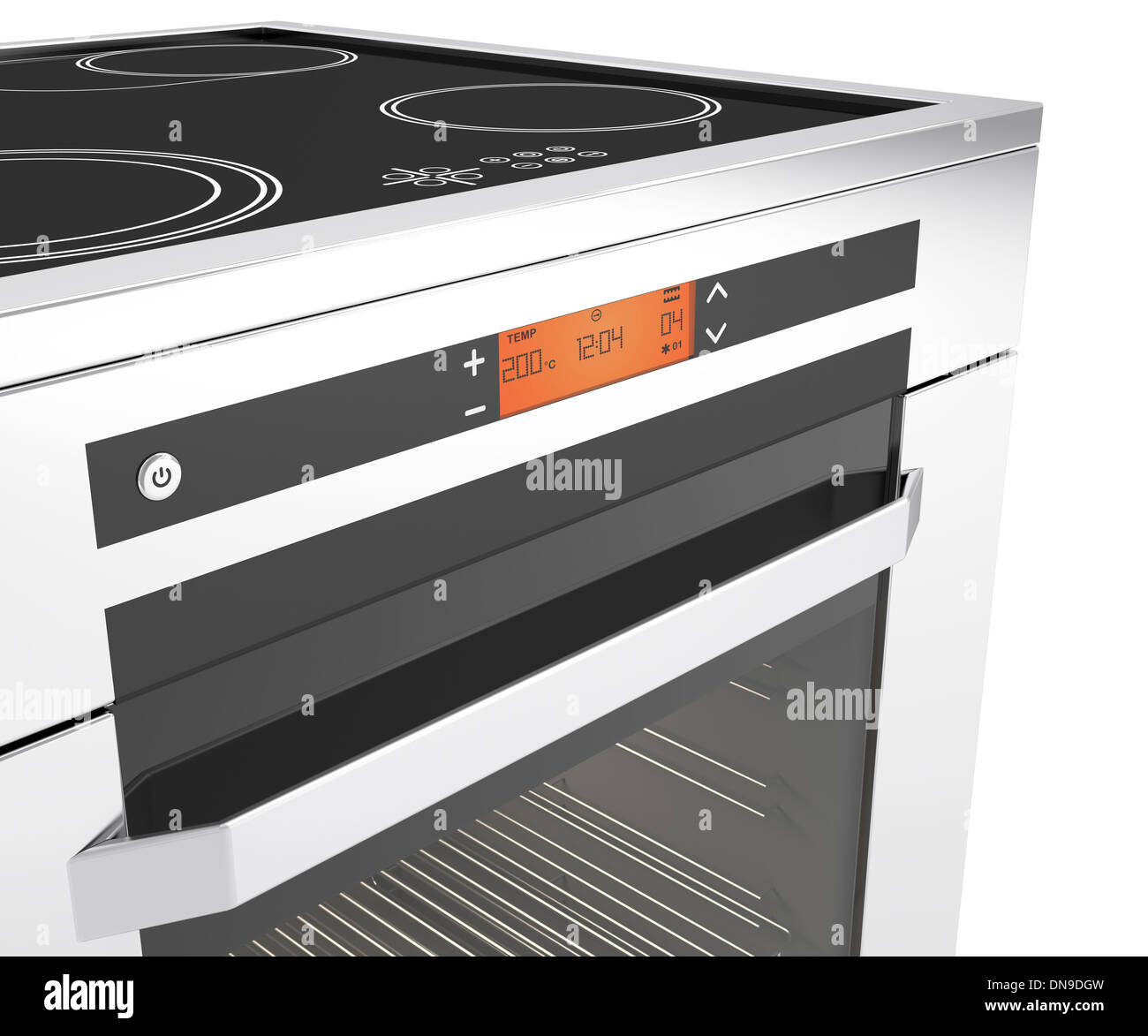 Details of front panel on electric cooker Stock Photo - Alamy