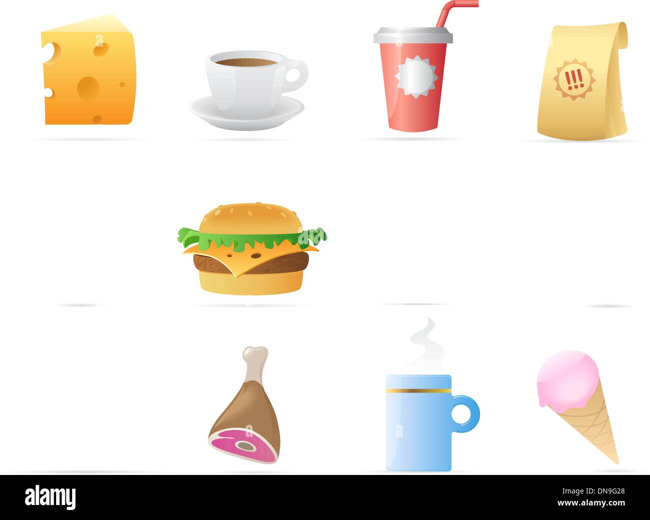 Icons for food Stock Vector Image & Art - Alamy