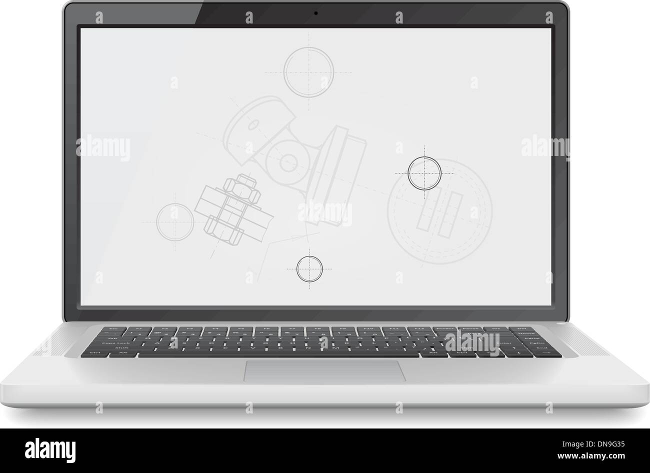 Laptop with blueprint Stock Vector Image & Art - Alamy