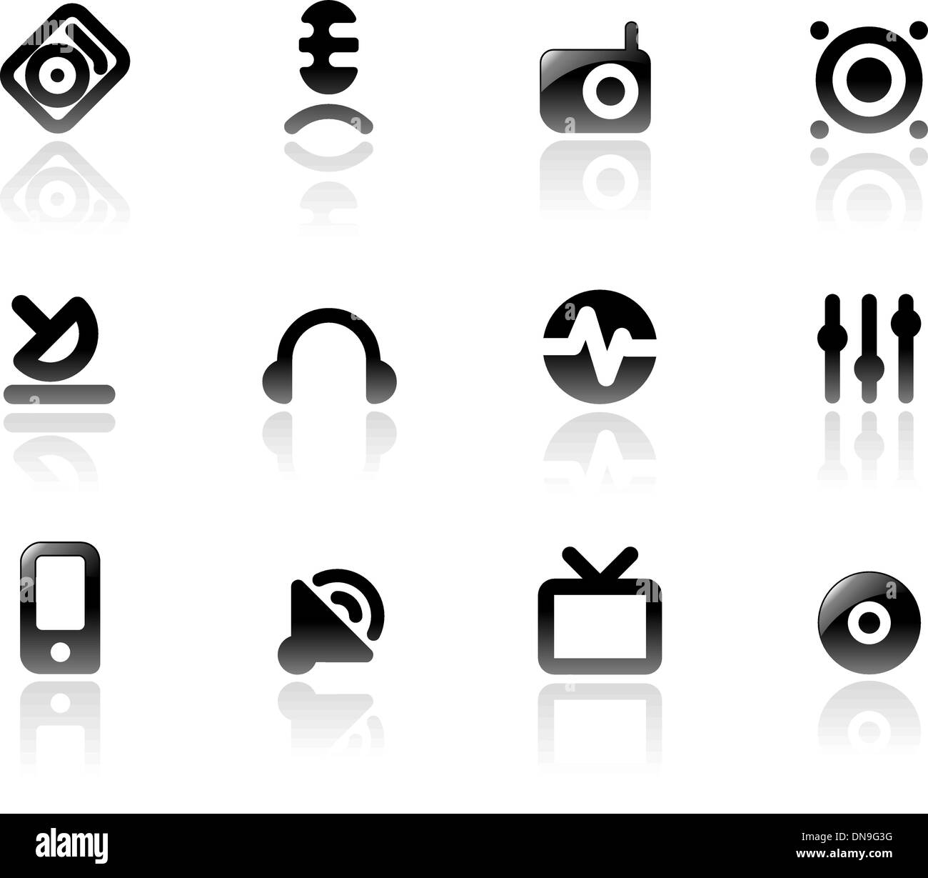 Perfect icons for media and sound Stock Vector Image & Art - Alamy