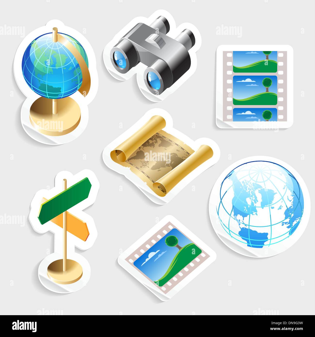 Sticker icon set for travel Stock Vector Image & Art - Alamy