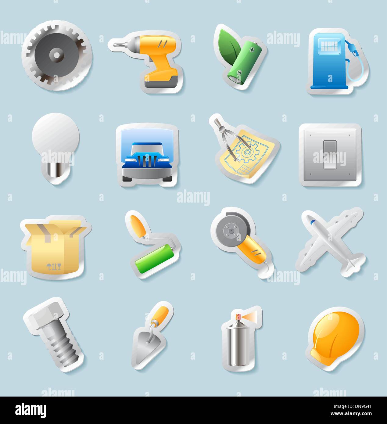 Sticker icons for industry Stock Vector Image & Art - Alamy