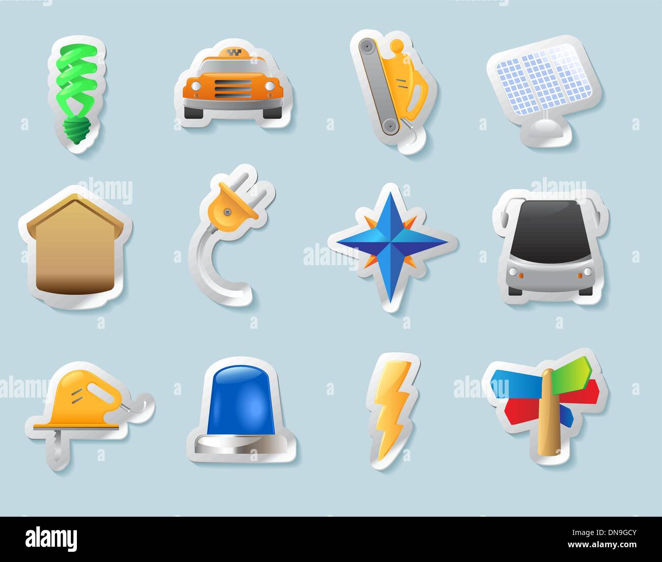 Sticker icons for industry Stock Vector Image & Art - Alamy