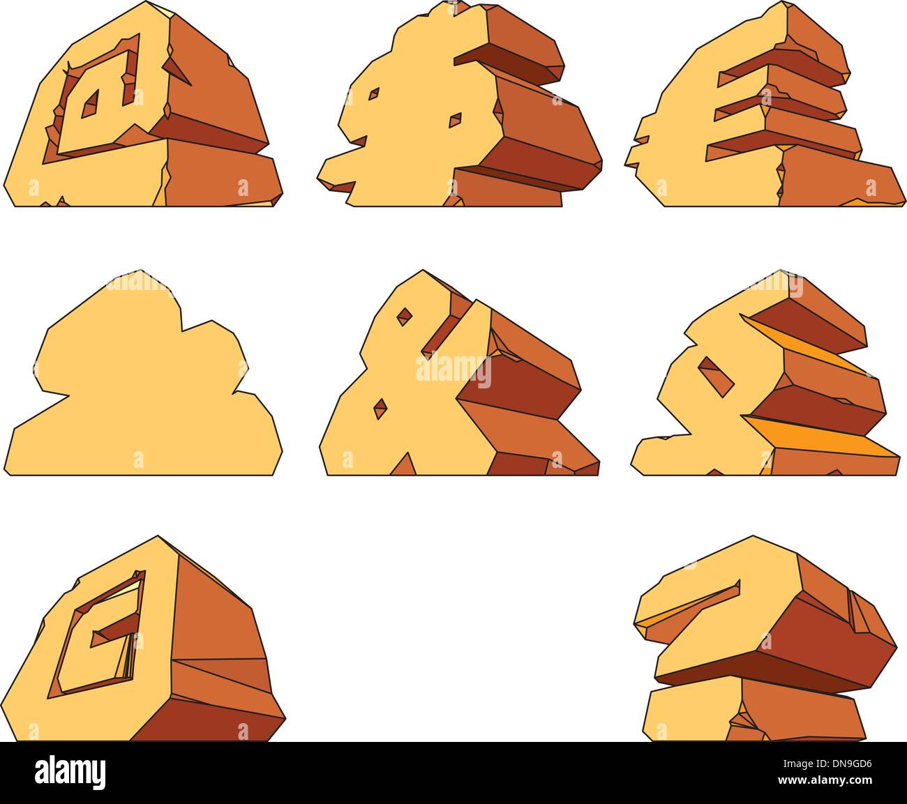 Alphabet made of stone: symbols Stock Vector Image & Art - Alamy