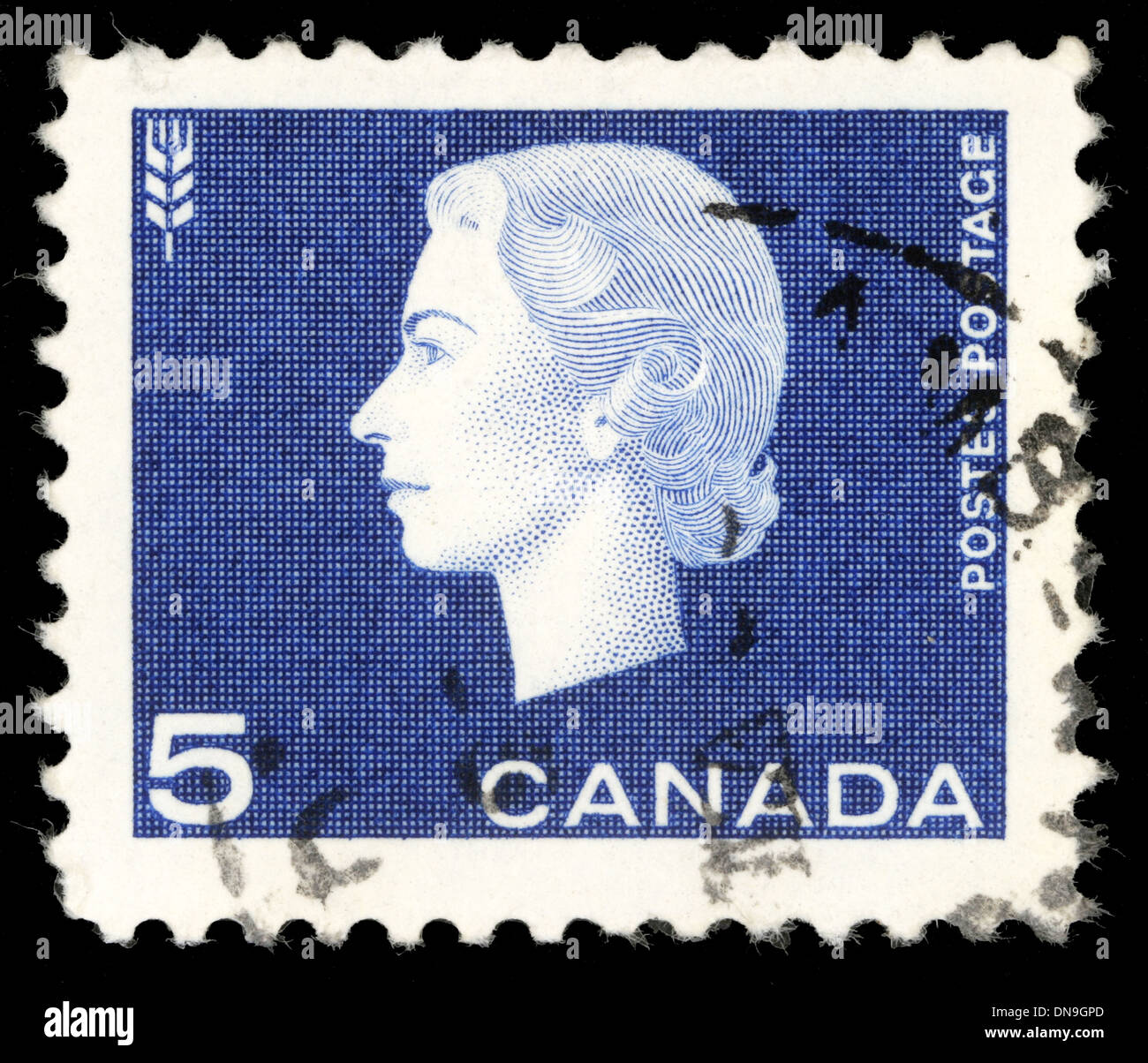 CANADA - CIRCA 1962: stamp printed by Canada, shows Queen Elizabeth II ...