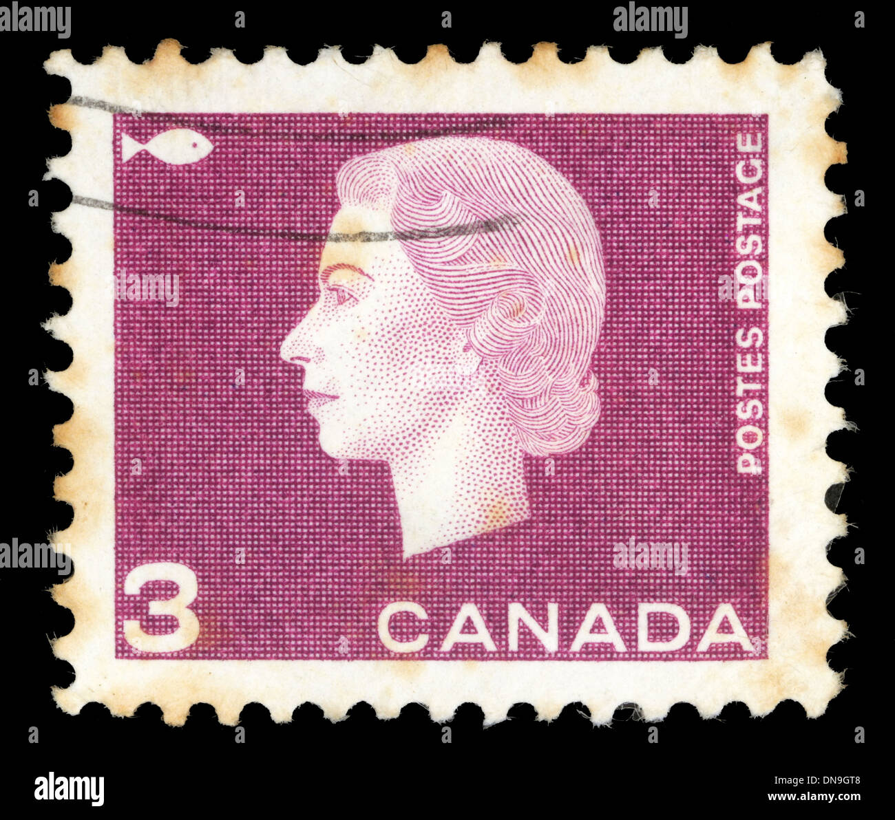 CANADA - CIRCA 1962: stamp printed by Canada, shows Queen Elizabeth II ...