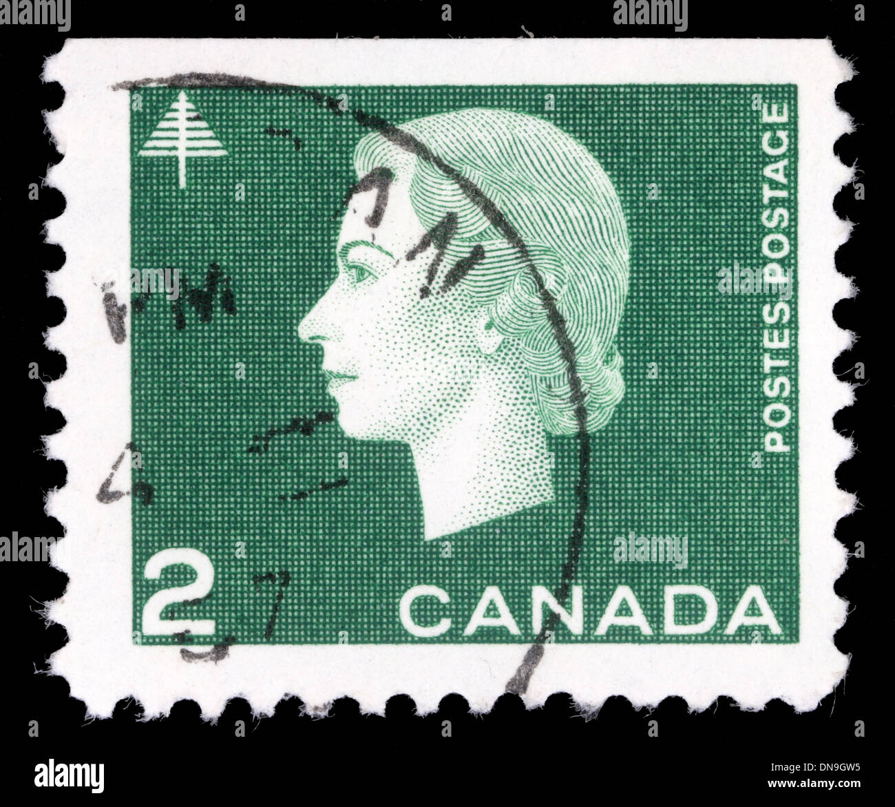 CANADA - CIRCA 1962: stamp printed by Canada, shows Queen Elizabeth II ...