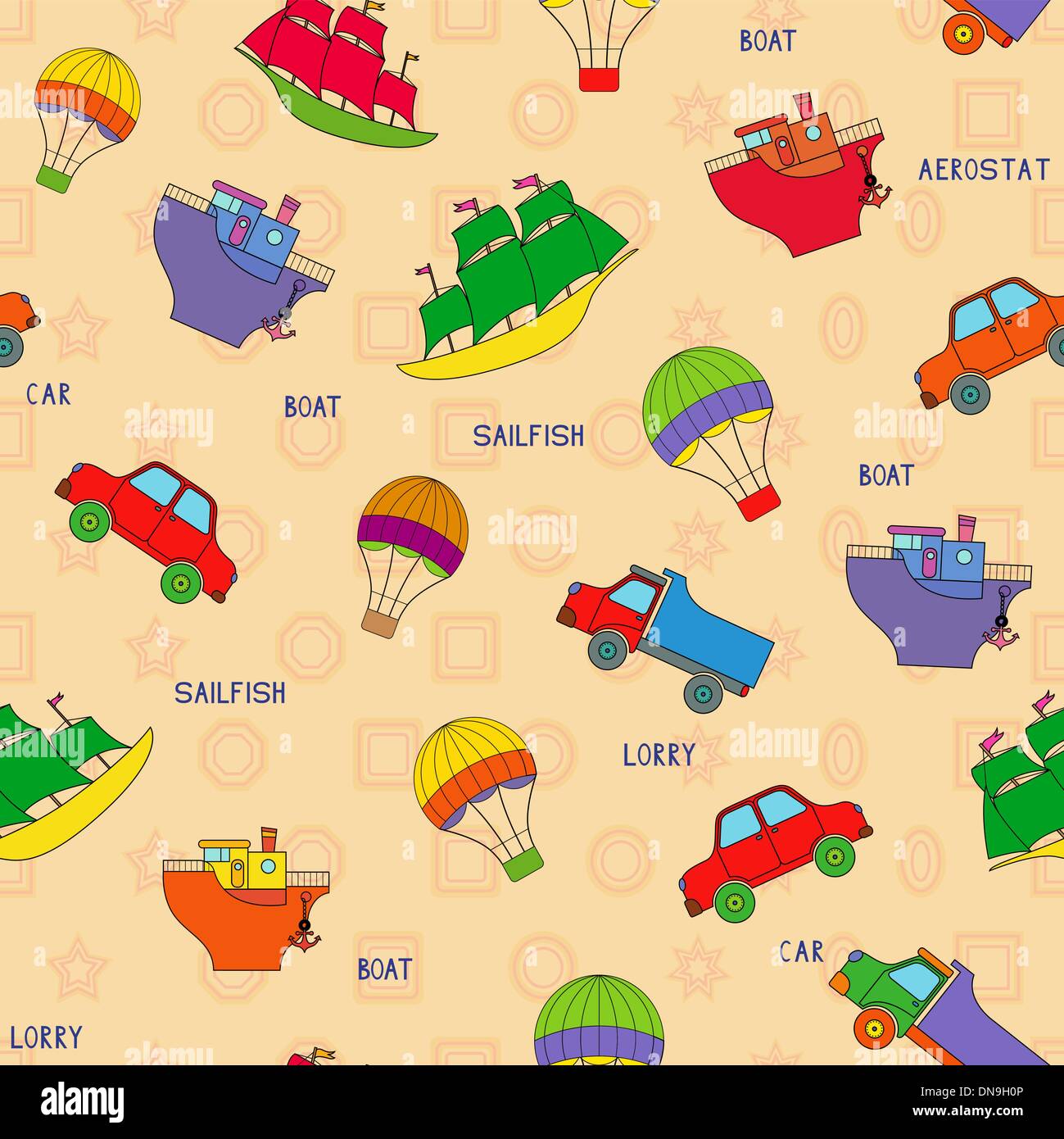 Seamless various transport pattern Stock Vector Image & Art - Alamy
